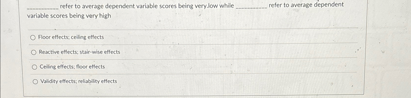 Solved refer to average dependent variable scores being | Chegg.com