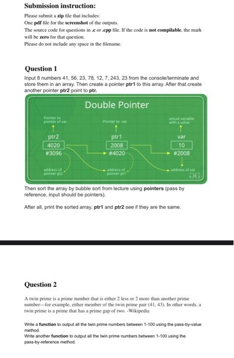 Solved Submission instruction: Please submit a zip file that | Chegg.com