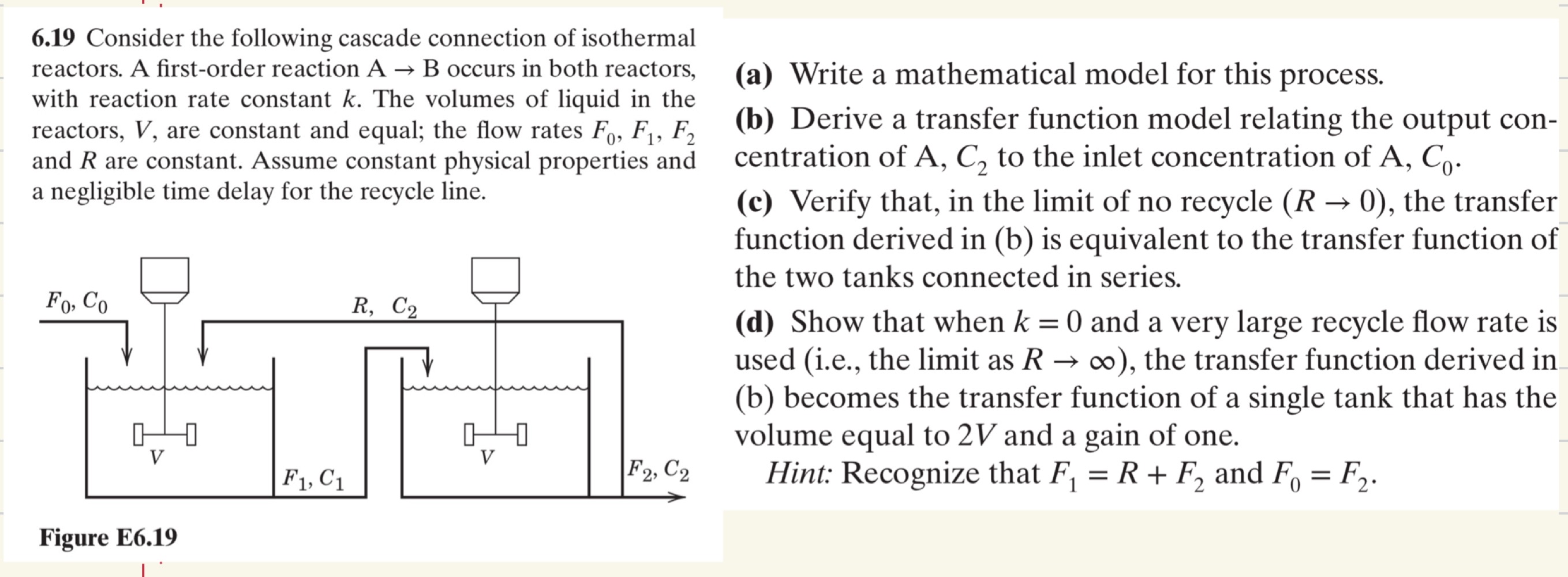 Solved 해답을 구하는 방법 ﻿6.19 ﻿Consider the following cascade | Chegg.com