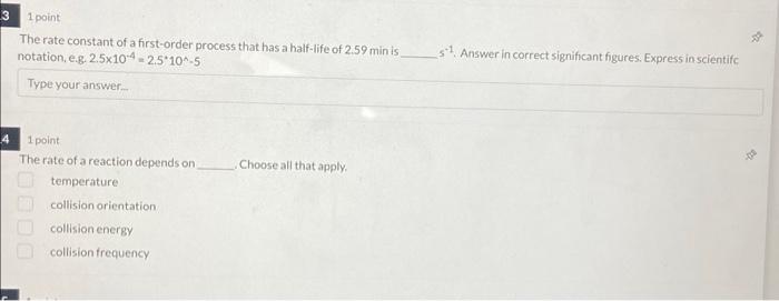 Solved The rate constant of a first-order process that has a | Chegg.com