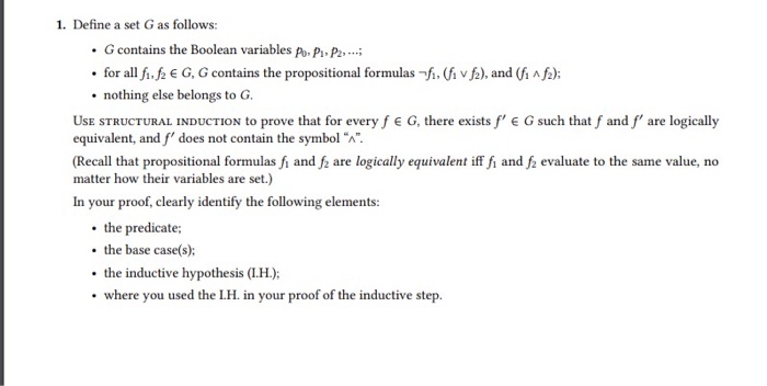 1. Define a set G as follows: • G contains the | Chegg.com