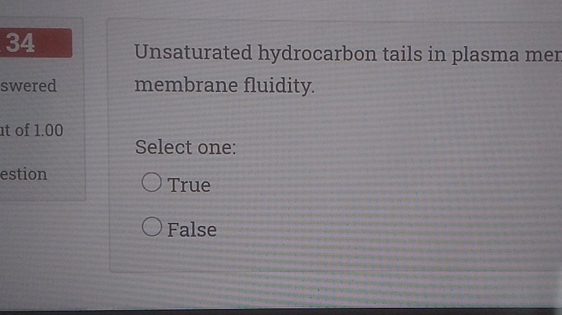 Solved 34 Unsaturated hydrocarbon tails in plasma mer | Chegg.com