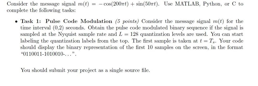 Solved = Consider the message signal m(t) complete the | Chegg.com