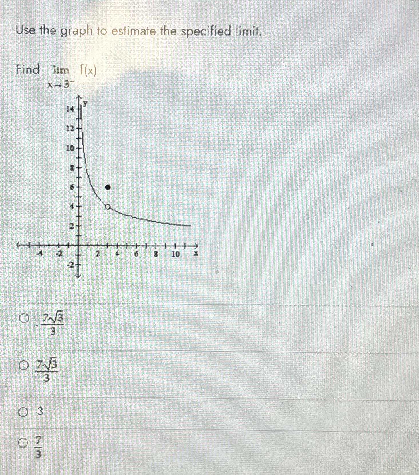 Solved Use the graph to estimate the specified limit.Find | Chegg.com