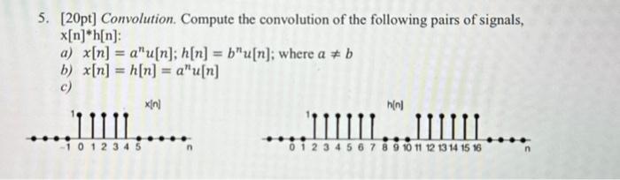 Solved 5. [20pt] Convolution. Compute the convolution of the | Chegg.com