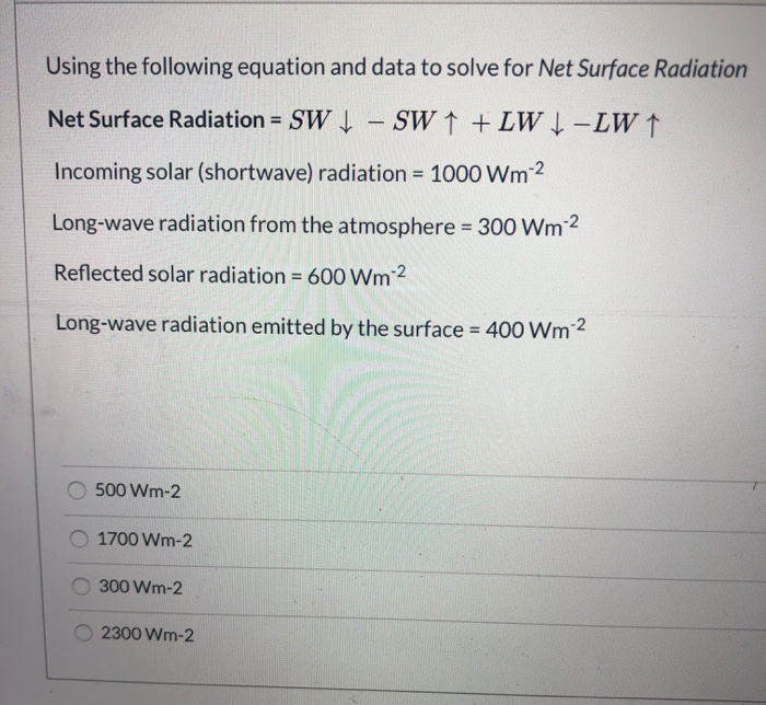Solved Using the following equation and data to solve for | Chegg.com