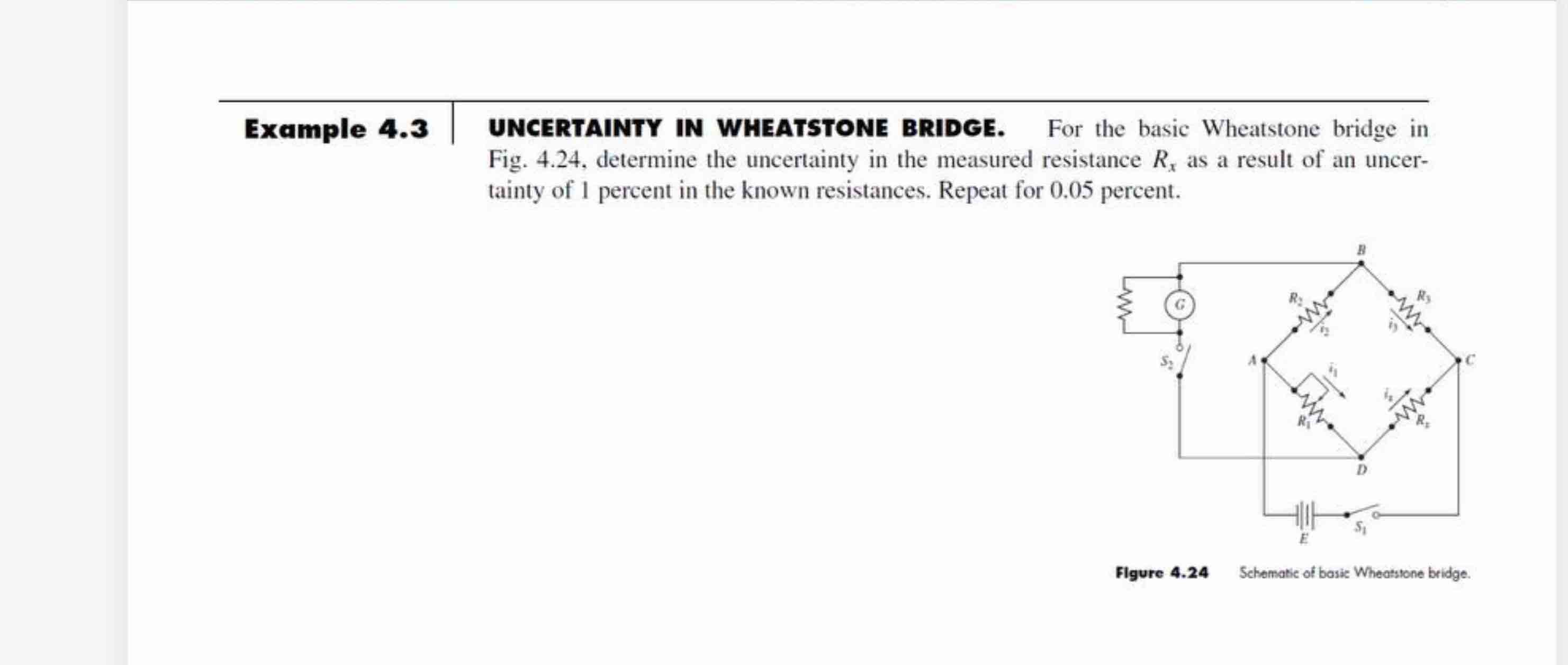 Solved Example 4.3 ﻿UNCERTAINTY IN WHEATSTONE BRIDGE. For | Chegg.com