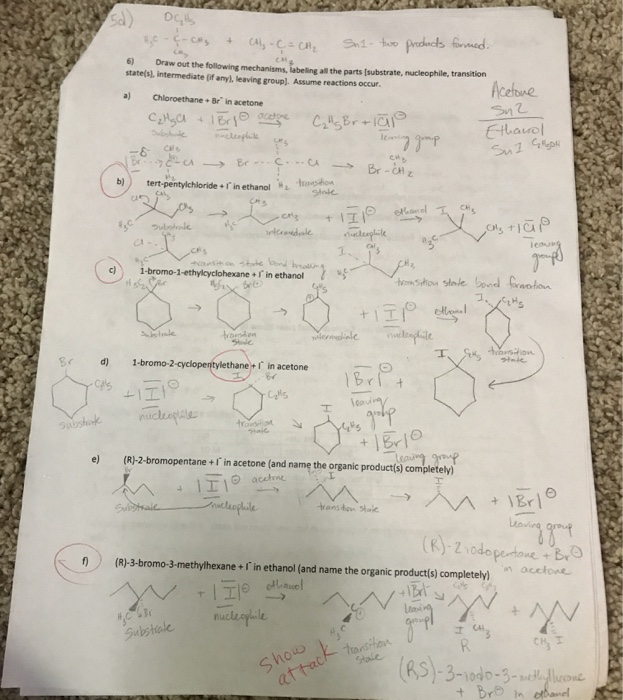 Solved Draw out the following mechanisms, labeling all the | Chegg.com