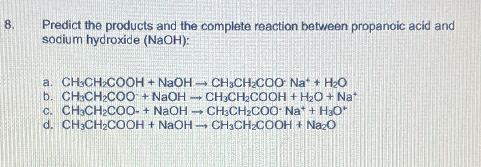 Solved Predict the products and the complete reaction | Chegg.com
