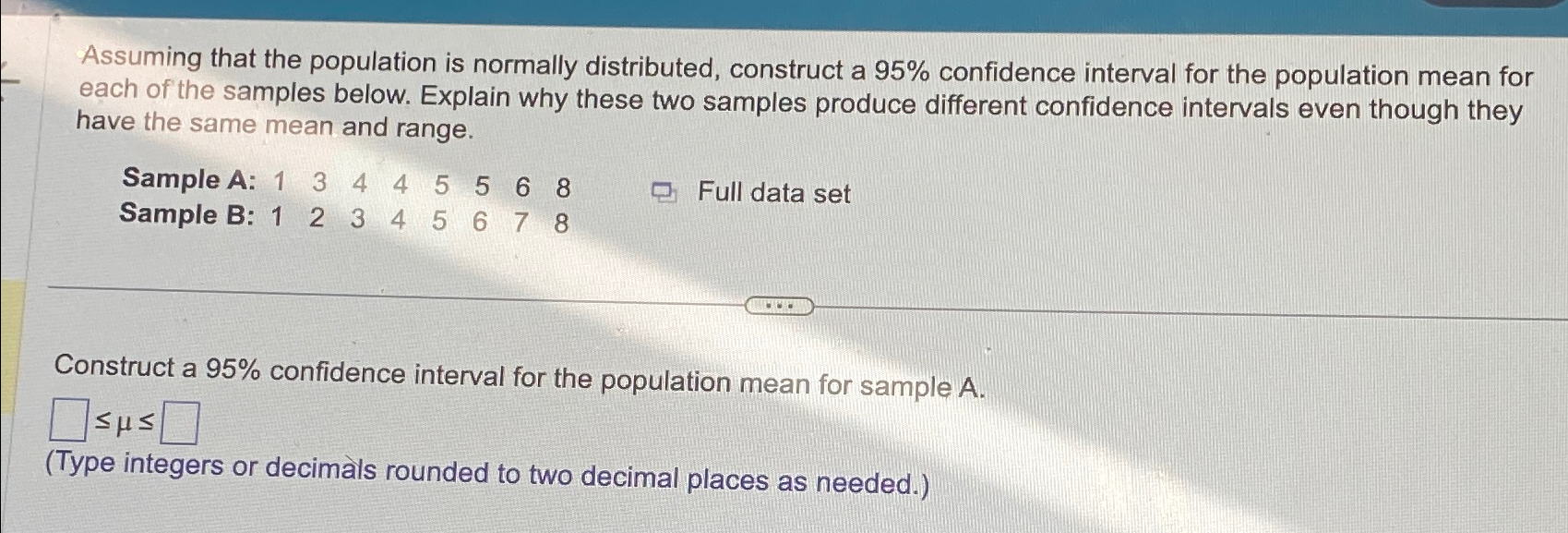 Solved Assuming that the population is normally distributed, | Chegg.com