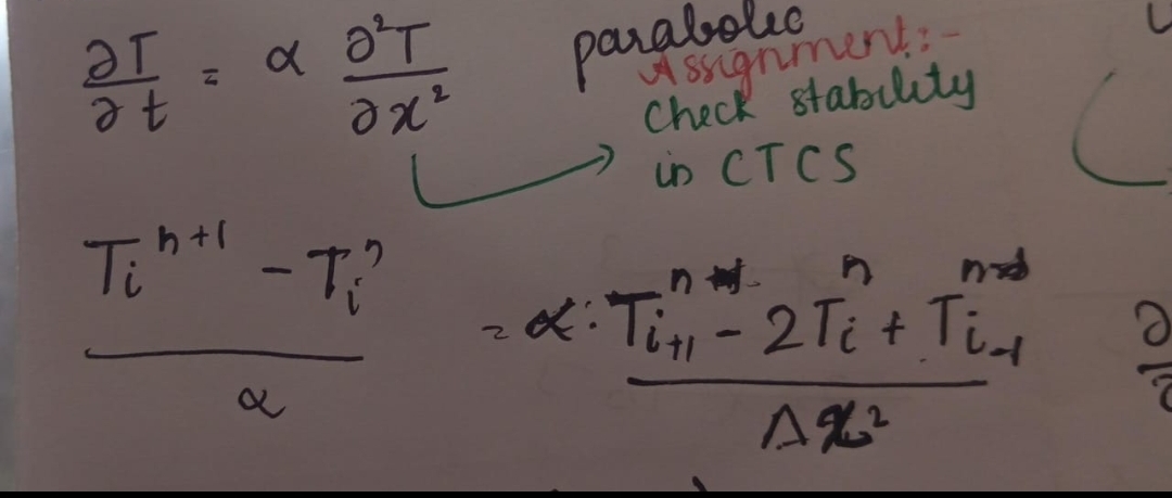 check stability of heat conduction equation using | Chegg.com