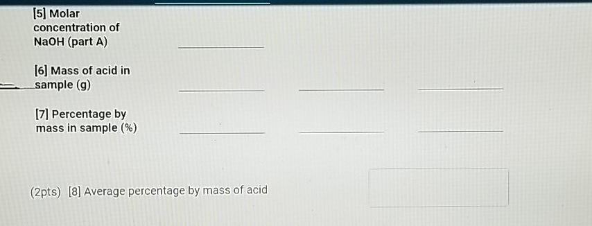 Solved (24pts) Part C. Percentage by Mass of an Uknown Solid | Chegg.com