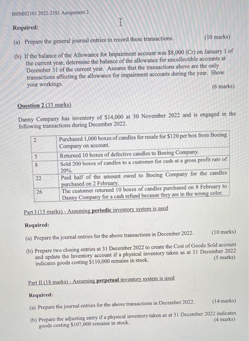Solved BHMH2101 2022-23SI Assignment 2 Total Marks: 100 | Chegg.com