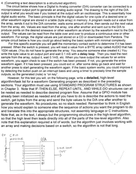 Solved 4. (Converting a text description to a structured | Chegg.com