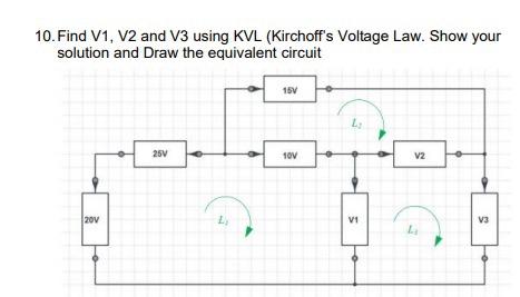 Solved find v1, v2 and v3 using Kirchoff's Voltage Law in | Chegg.com