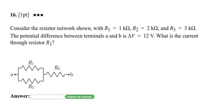 Solved Consider the resistor network shown, with | Chegg.com