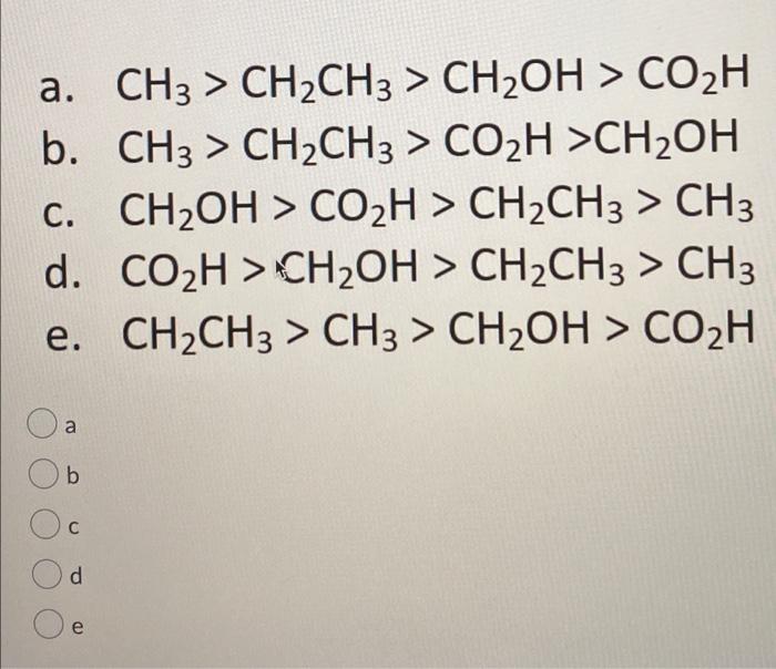 Solved which of the following arranges the groups in order | Chegg.com