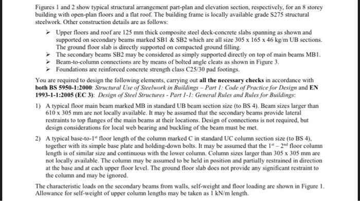 Solved Figures 1 and 2 show typical structural arrangement | Chegg.com