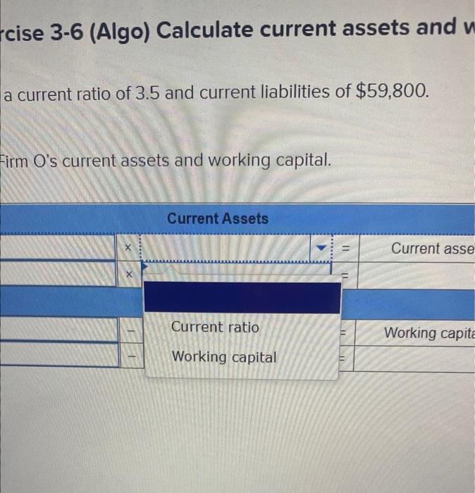 Solved Mini-Exercise 3-6 (Algo) Calculate current assets and | Chegg.com