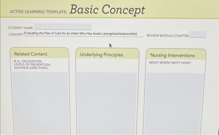 active learning template: Basic Concept STUDENT NAME | Chegg.com