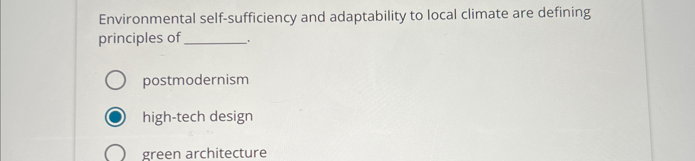 Solved Environmental self-sufficiency and adaptability to | Chegg.com