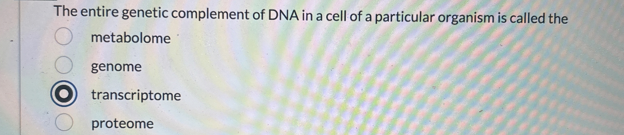 Solved The entire genetic complement of DNA in a cell of a | Chegg.com