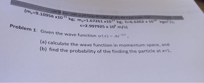 Solved Oblem 1 Given The Wave Function ψ X Ae−4 4 A