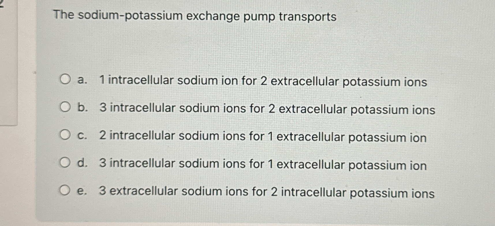 Solved The sodium-potassium exchange pump transportsa. 1 | Chegg.com