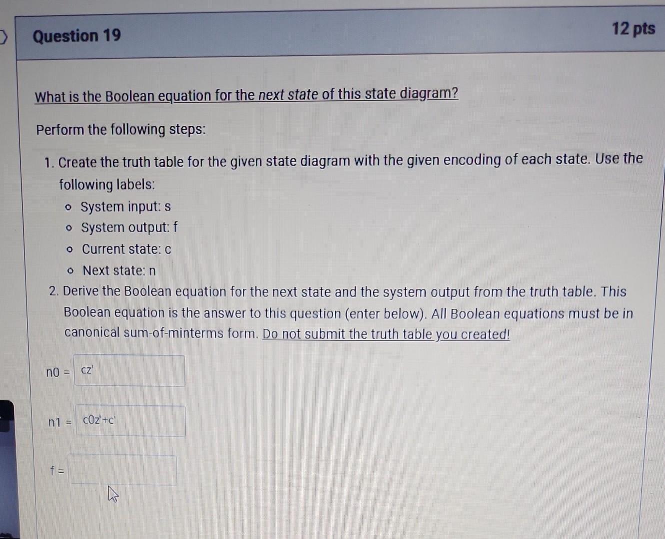Solved What is the Boolean equation for the next state of | Chegg.com
