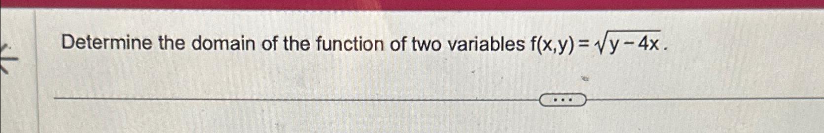Solved Determine the domain of the function of two variables | Chegg.com