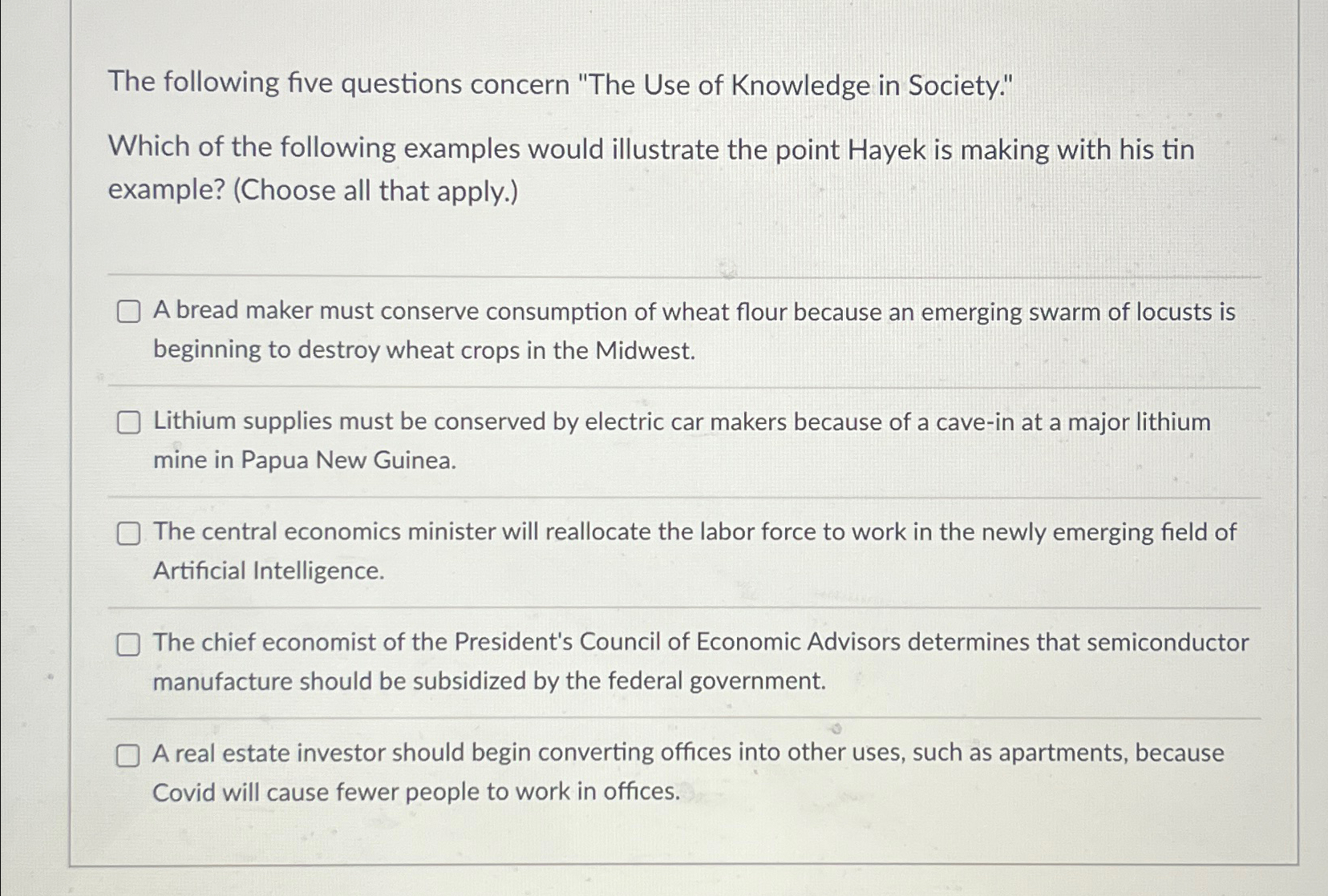 Solved The following five questions concern "The Use of | Chegg.com