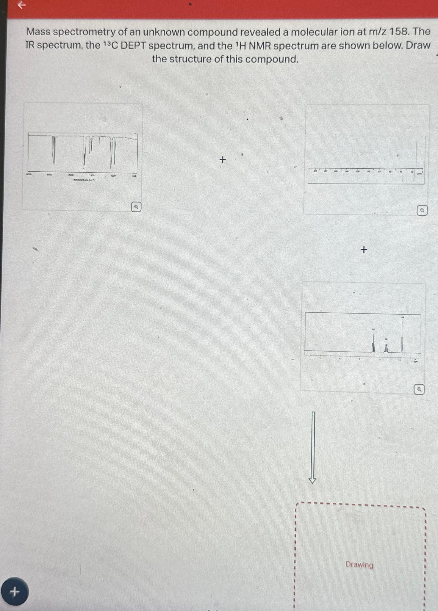 Solved Mass spectrometry of an unknown compound revealed a | Chegg.com