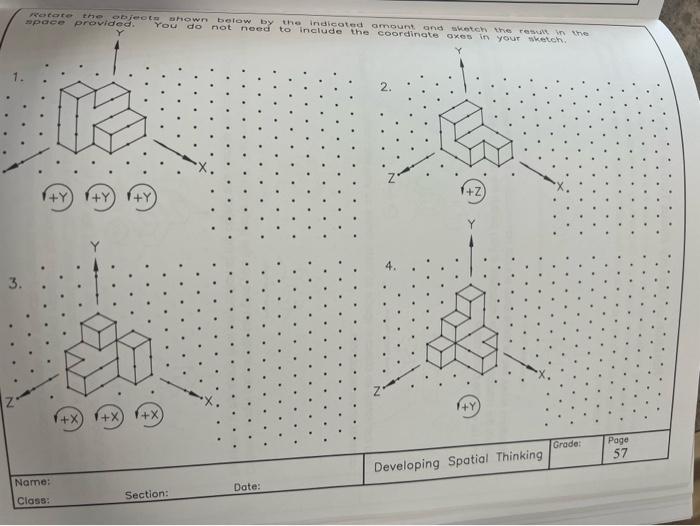 Solved Rotate the objects shown below by the indicated | Chegg.com
