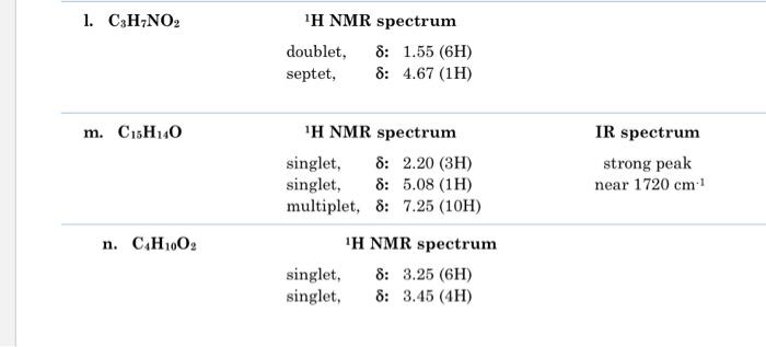 Solved NMR SPECTRAL PROBLEMS (non graphical data)can you | Chegg.com