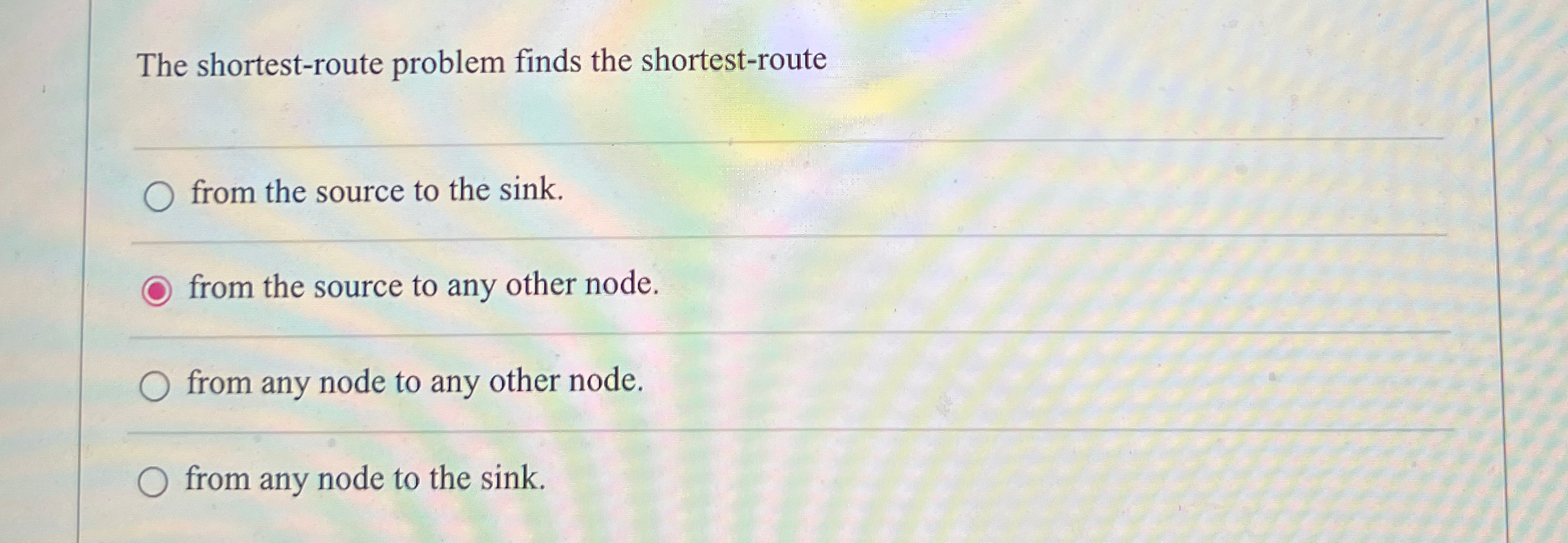 Solved The shortest-route problem finds the | Chegg.com