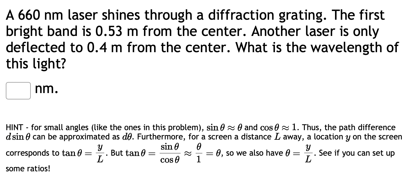 Solved HINT - ﻿for small angles (like the ones in this | Chegg.com