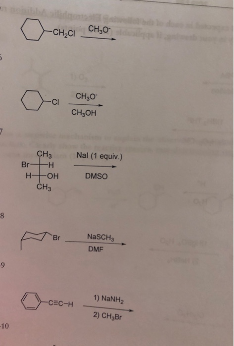 Solved o chęci CH₂o -ci CH,0 CH3OH 3 Nal (1 equiv.) CH3 Br- | Chegg.com