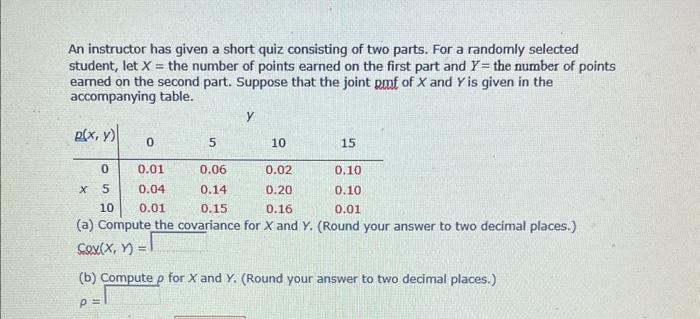 Solved An instructor has given a short quiz consisting of | Chegg.com