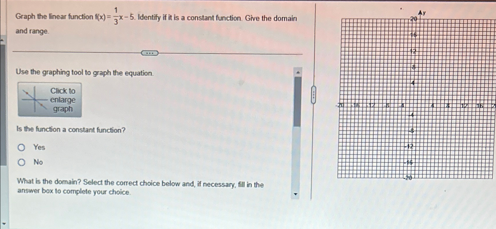 Solved Graph The Linear Function F X 13x 5 ﻿identify If It