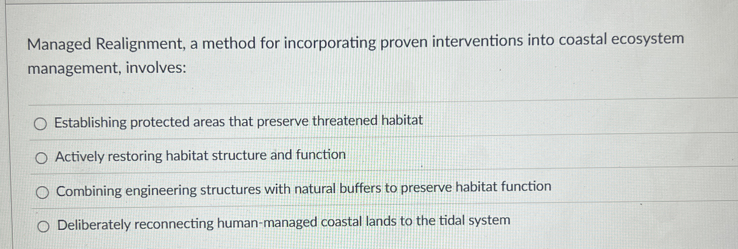 Solved Managed Realignment, a method for incorporating | Chegg.com