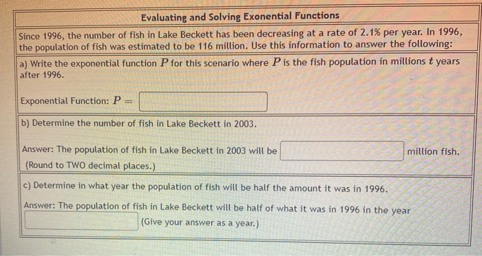 Solved Evaluating and Solving Exonential Functions Since | Chegg.com