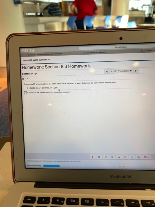Solved e MATH Www Math-118, WW2. Summer 20 Homework: Section | Chegg.com