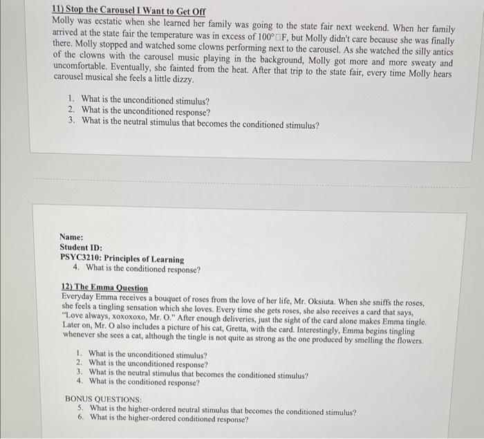 Solved Module 2: Assignment 2.1: Classical Conditioning | Chegg.com