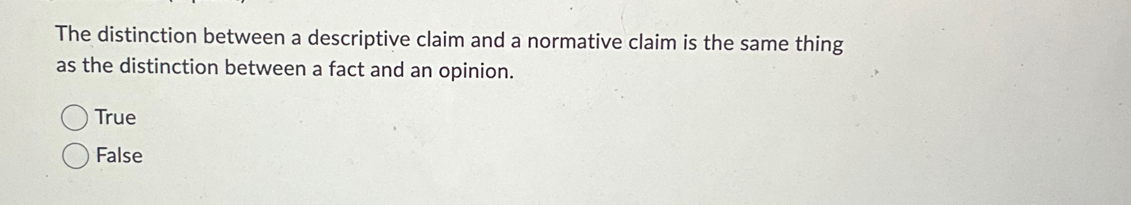 Solved The distinction between a descriptive claim and a | Chegg.com