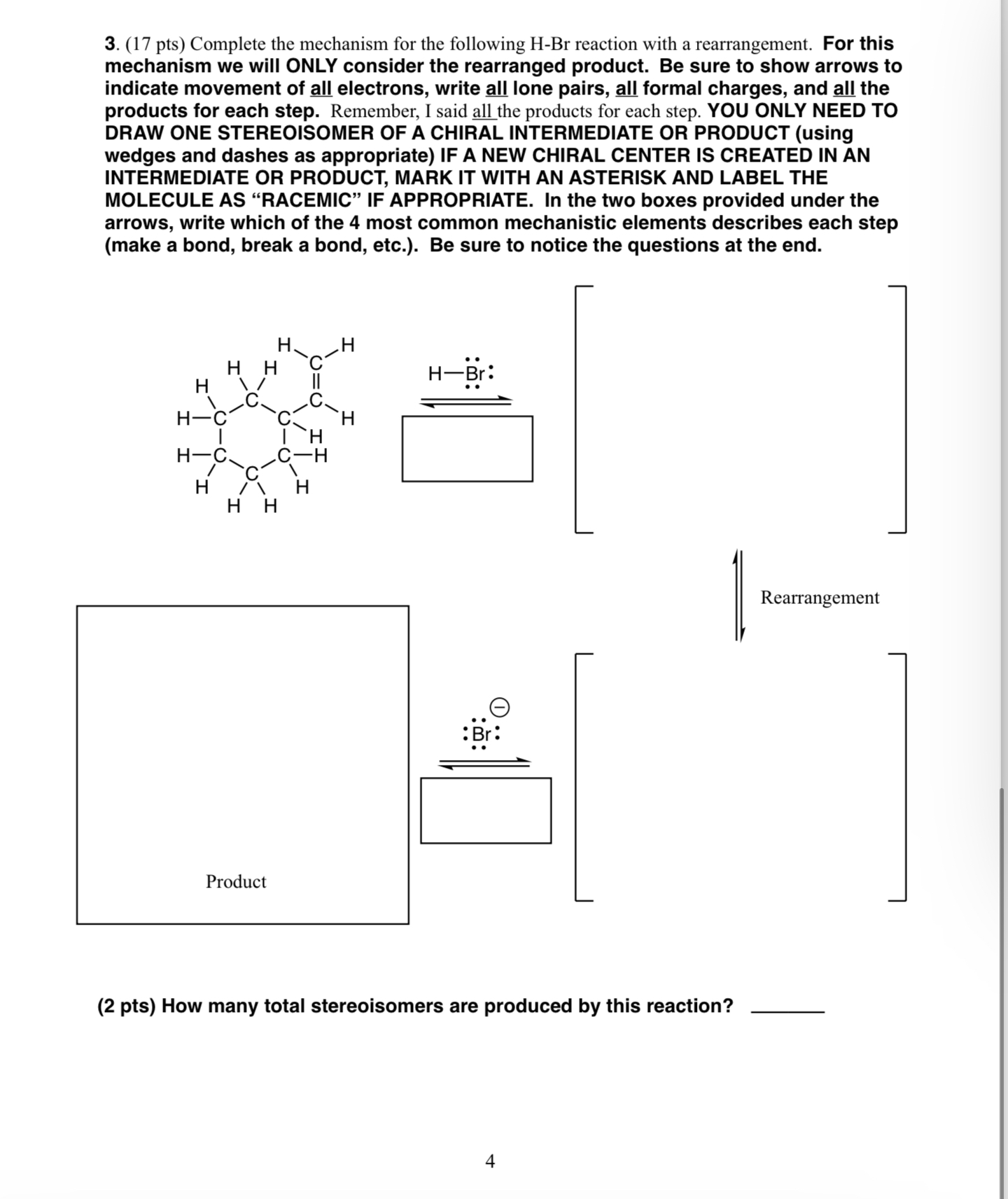 Solved 3. (17 ﻿pts) ﻿Complete the mechanism for the | Chegg.com