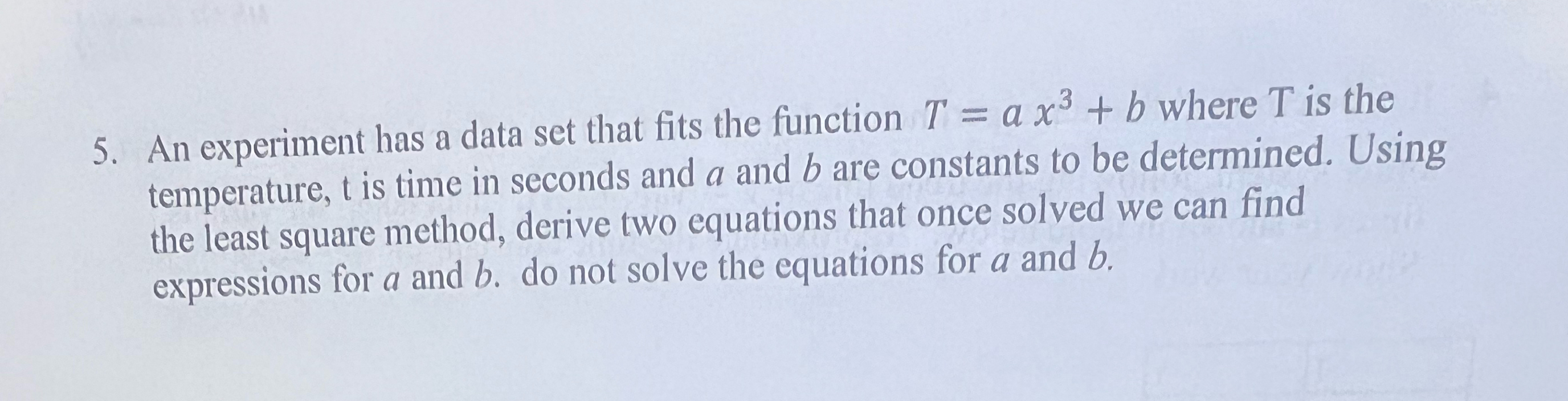 Solved An experiment has a data set that fits the function | Chegg.com
