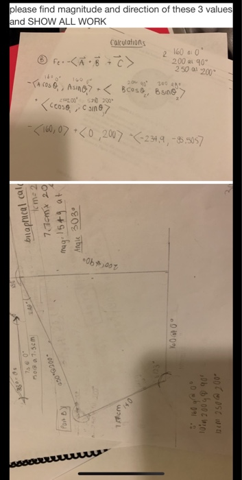 Solved please calc magnitude and direction should be close | Chegg.com