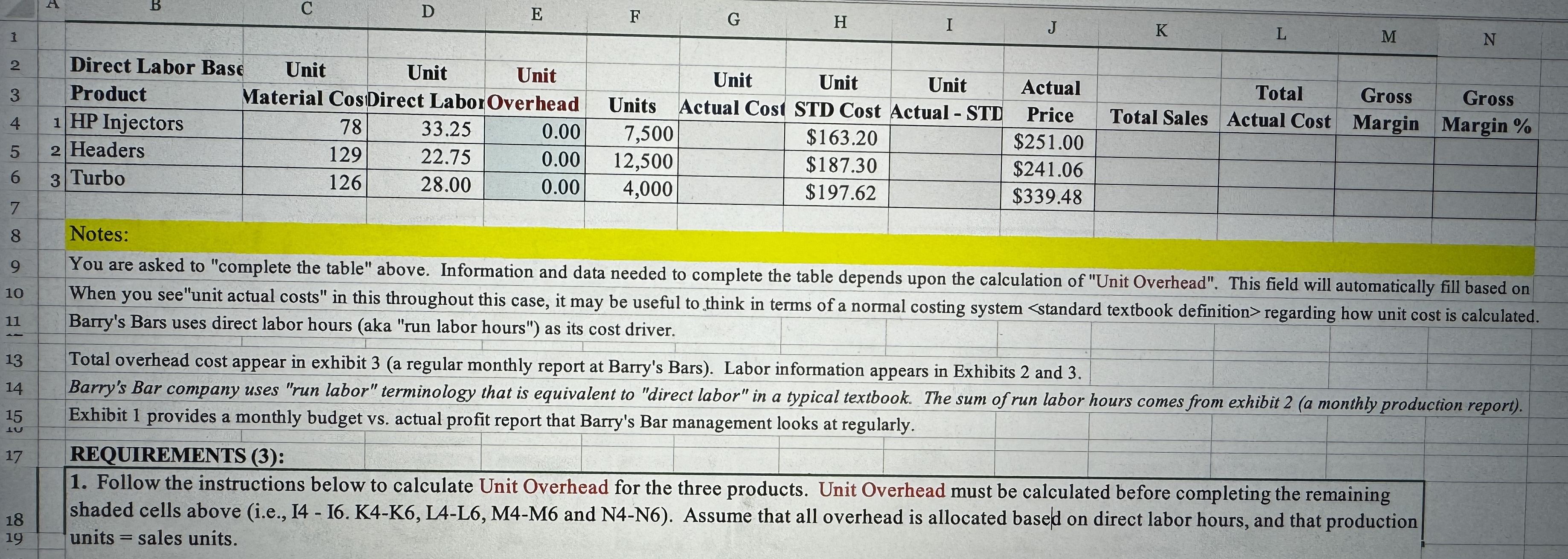 Solved You are asked to "complete the table" above. | Chegg.com