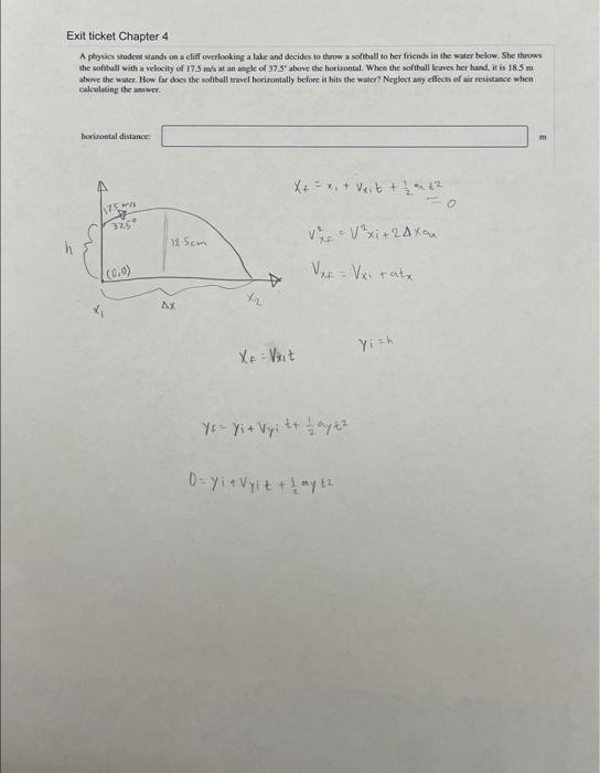 Solved Exit ticket Chapter 4 A physics student stands on a | Chegg.com