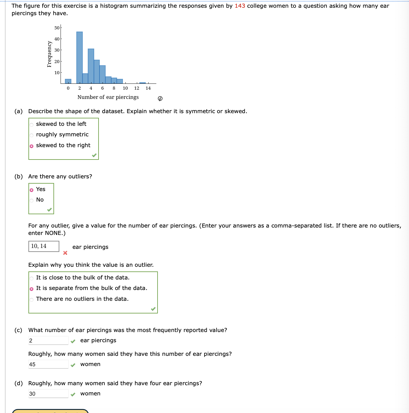 Solved The figure for this exercise is a histogram | Chegg.com